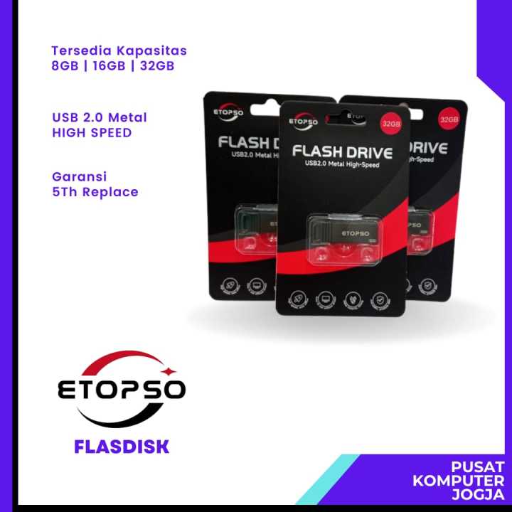 FLASH DISK ETOPSO 8GB 16GB 32GB GARANSI RESMI 5TH REPLACE | Lazada ...