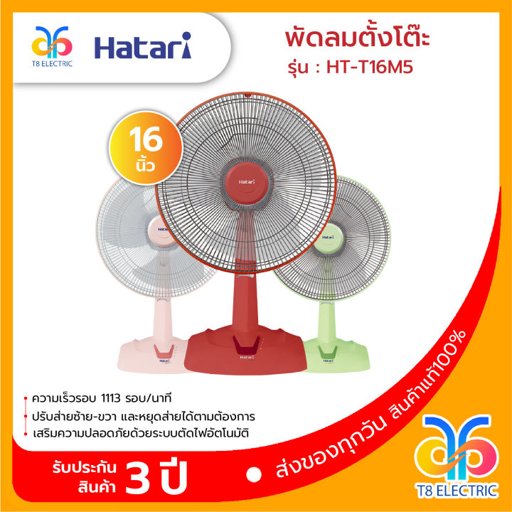 พัดลมตั้งโต๊ะ Hatari 16นิ้ว รุ่น HT-T16M5 | Lazada.co.th