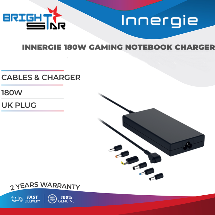 INNERGIE 180W GAMING NOTEBOOK CHARGER / 180W / UK PLUG / 2 YEARS ...