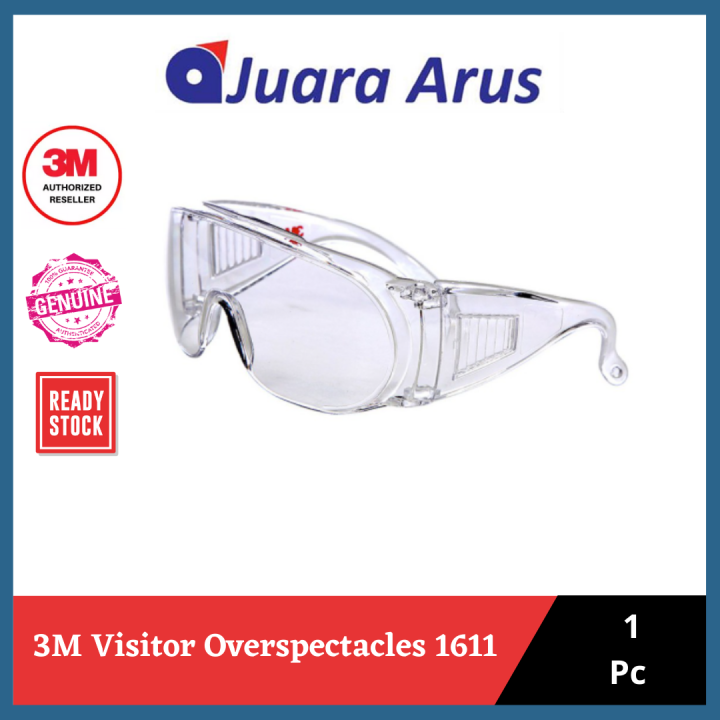 3M 1611 Safety Eyewear/ Over Spectacle/ Visitor Specs Clear Lens ...