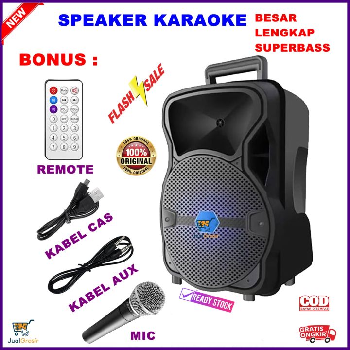 Spiker aktif super bass karaoke bluetooth jumbo - Speaker bluetooth ...