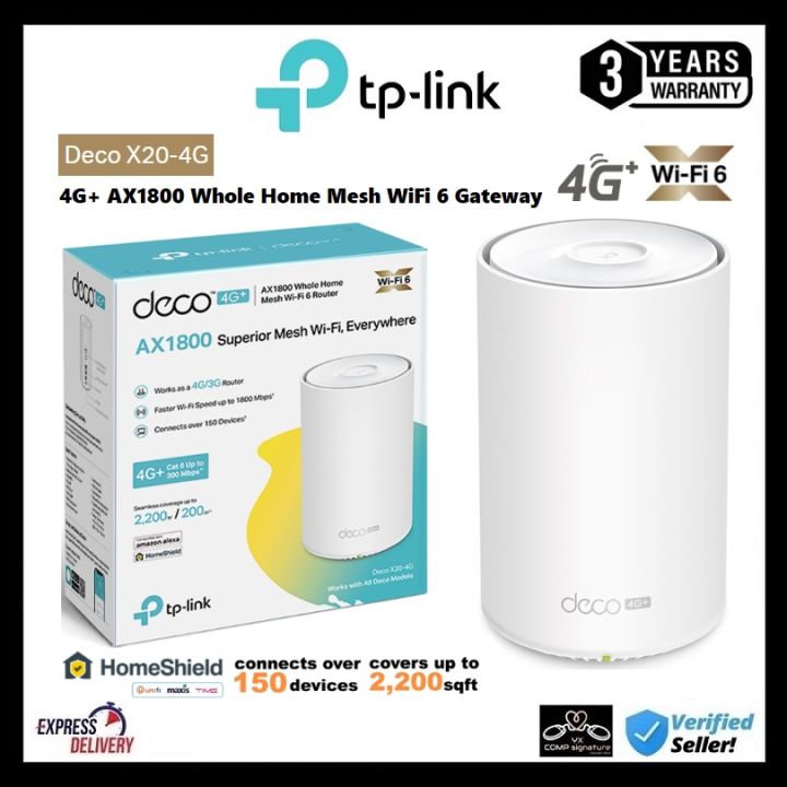 TP LINK DECO X20-4G 4G+ AX1800 Whole Home Mesh WiFi 6 Gateway | Lazada