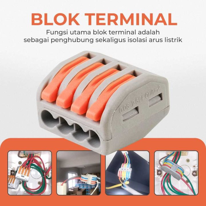 Terminal Block Konektor Sambungan Kabel Listrik Alat Listrik | Lazada ...