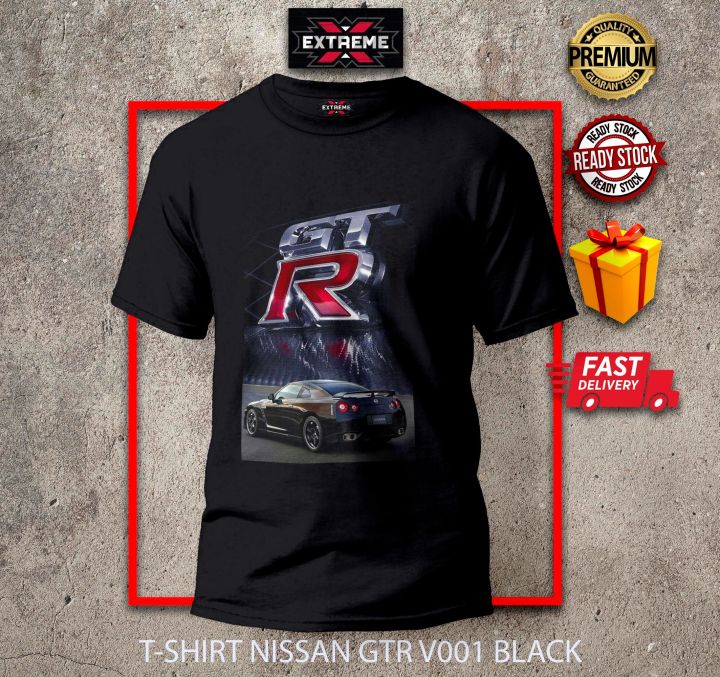 T-Shirt Nissan GTR V001 (Cotton 160gsm Black version) | Lazada