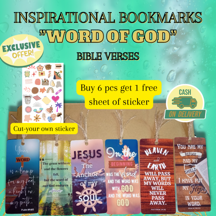 Inspirational bookmark bible verse book mark for book Word of God Bible ...
