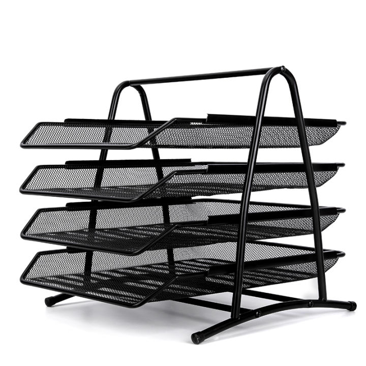 Deli 9181 mesh file rack three-story four-story file holder data basket ...