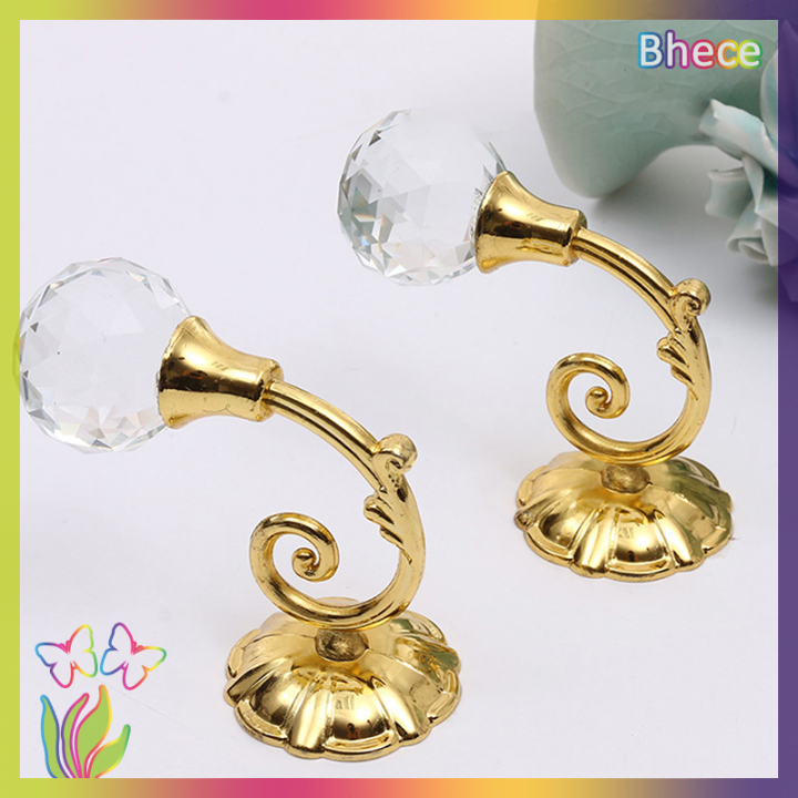 Bhece ม่านแก้วคริสตัลโลหะ2ชิ้น,ขายดีติดผนังด้านหลังของตกแต่งตะขอแขวน ...