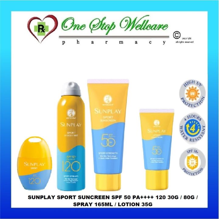 Ready stockSUNPLAY SPORT SUNCREEN SPF 50 PA++++ 120 30G / 80G / SPRAY ...