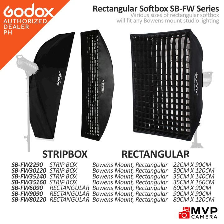 GODOX Softbox STRIP and RECTANGULAR with Honeycomb Grid Bowens Mount ...