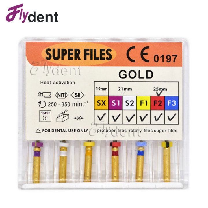 Flydent Dental Endo Rotary Files Golden For Root Canal Preparation ...