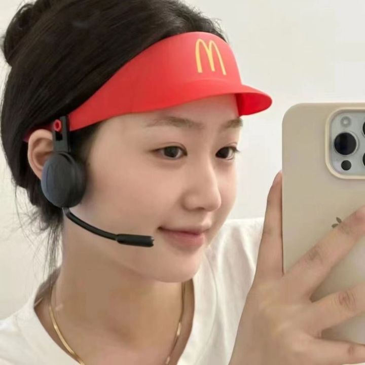 RD5BA7 Sunshade McDonald's Red Hat Selfie Gags Toys McDonald's Cap ...