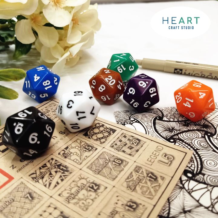 Zentangle Art Destress Dice / Gaming Dice 20 Sided | Lazada