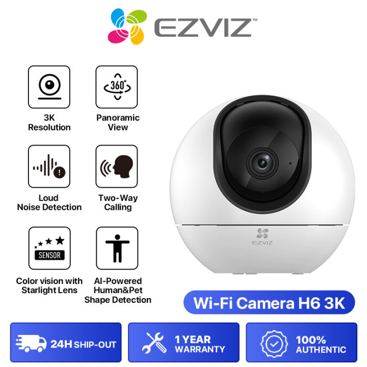 EZVIZ H6 5MP/3K Wi-Fi Camera 2way Talk Human Detection 5g Wifi 512g Micro Sd 360° Pan Tilt ...