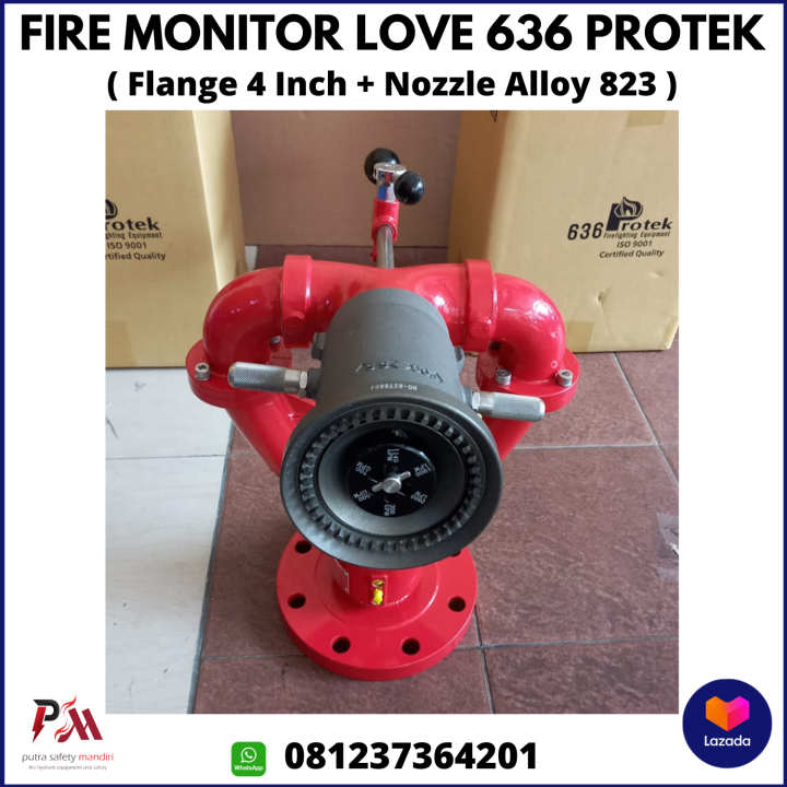 PROTEK 636 FIRE MONITOR LOVE PEMADAM WATER CANNON FLANGE 4 INCH INCLUDE NOZZLE VARIABLE 823 ...