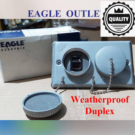 Eagle Weatherproof Duplex Outlet 2-Gang Flush Receptacle 15A 250V 2 ...