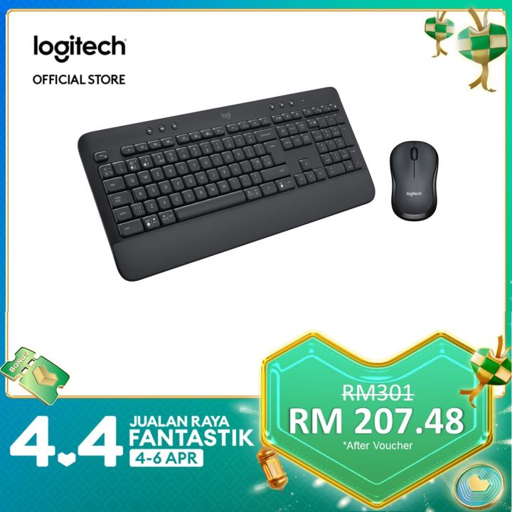 Logitech Signature K650 Wireless Keyboard With Wrist Rest Full Size Signature M650 Wireless