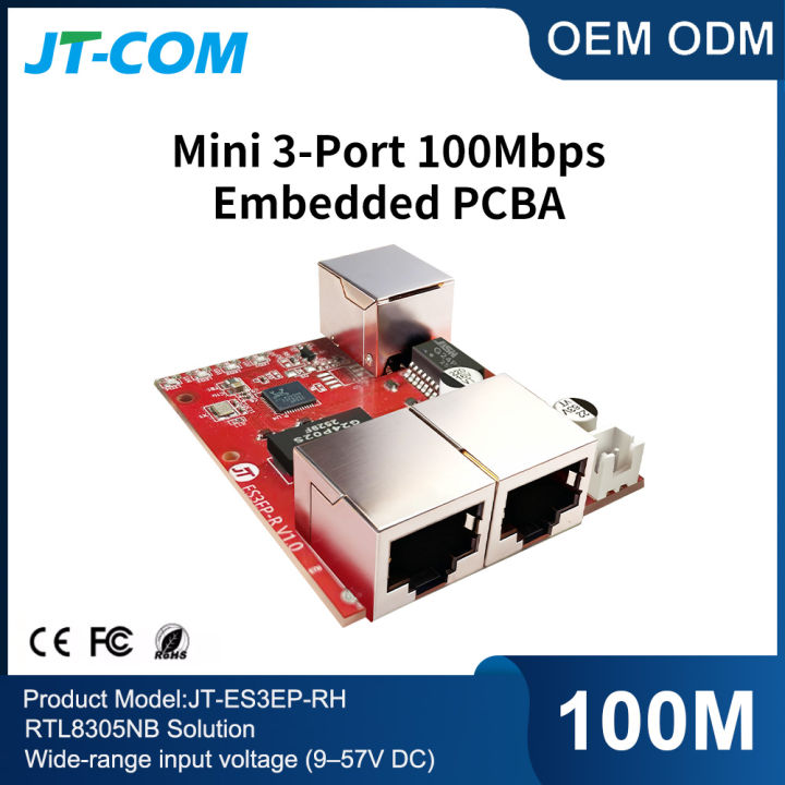 JT-COM Industrial Embedded 3/5 Port 100Mbps Ethernet Switch Module ...
