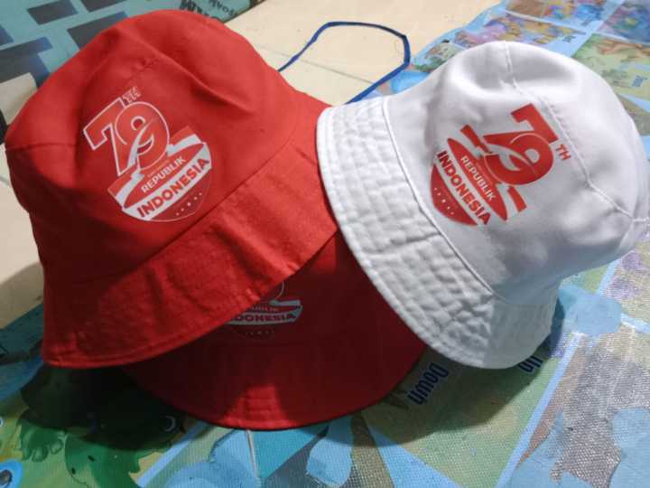 Topi Bucket Hat Cap Distro 79 TAHUN indonesia 17 AGUSTUS 1945 2024 ...