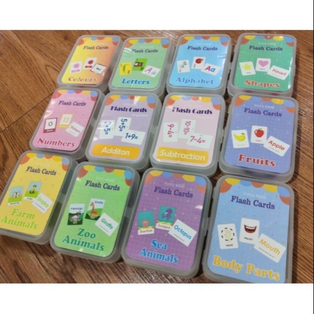 High Quality! Early Learning Flash Card Animals, Shapes, Colour, Body ...