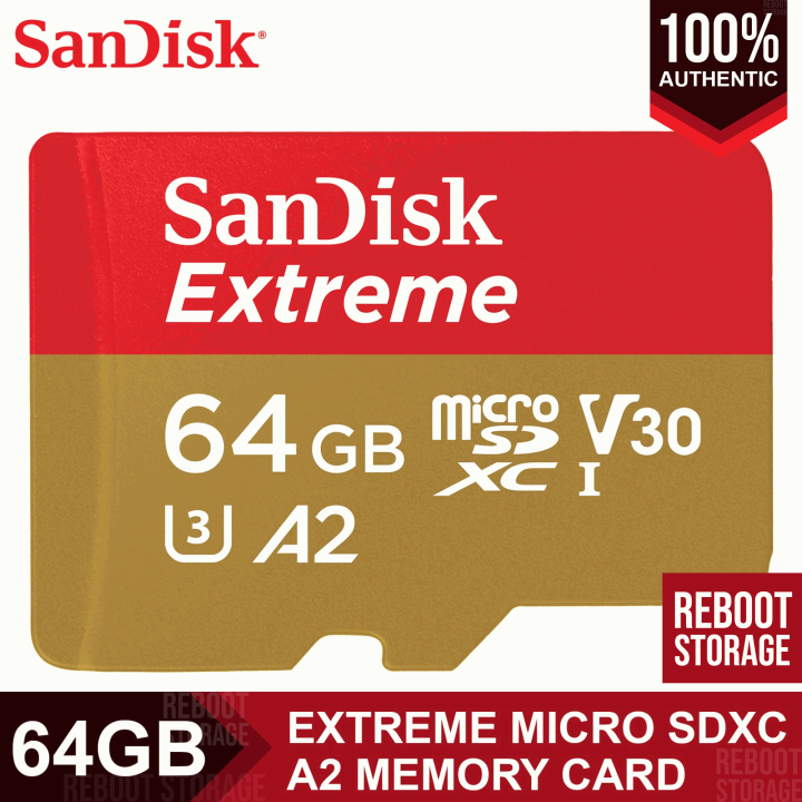 SanDisk Extreme 64GB UHS-I U3 A2 micro SDXC Memory Card | Lazada PH