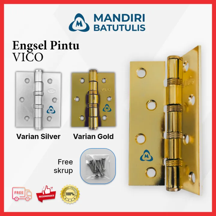 BEST SELLER Engsel Pintu / jendela 3" 4" 5" VICO Warna Gold Silver ...