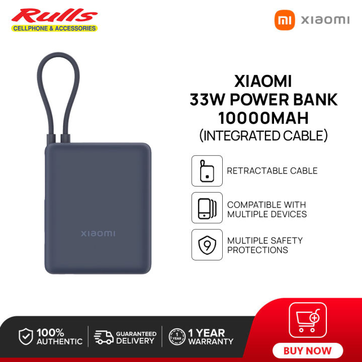 Xiaomi 33W Power Bank 10000mAh Integrated Cable | 33W Fast Charging ...