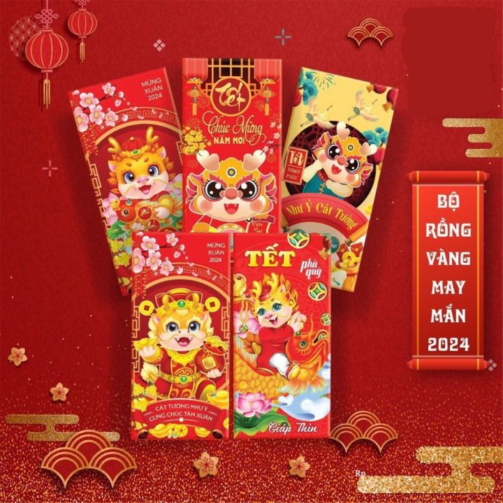 Combo 100 Bao lì xì tết GIÁP THÌN 2024 - Nhiều Mẫu Cực Đẹp | Lazada.vn
