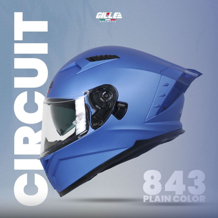 GILLE helmet 843 CIRCUIT Full Face Dual Visor Plain Color Motorcycle ...