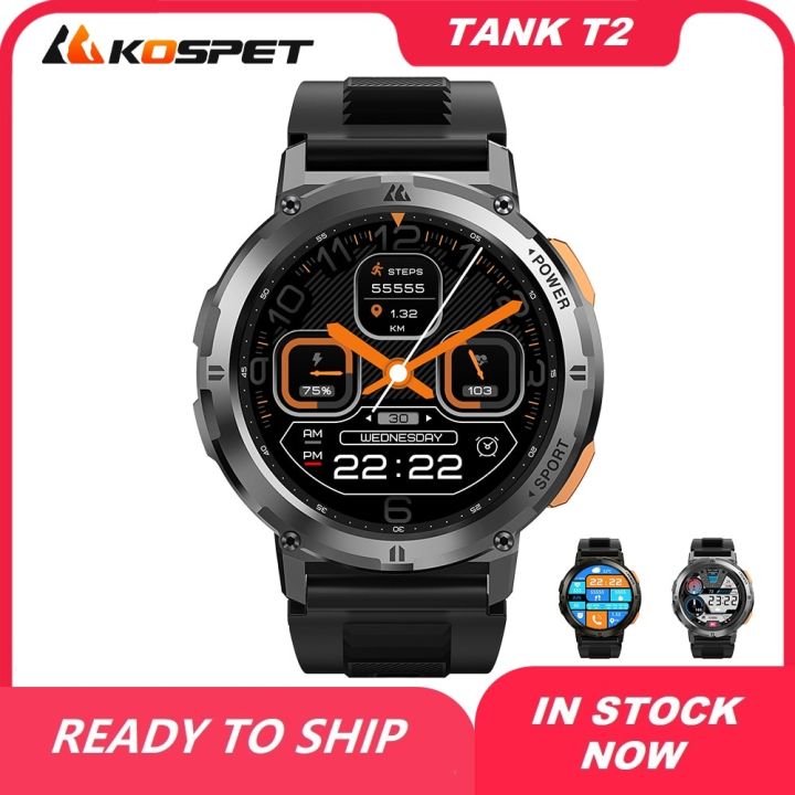 KOSPET TANK T2 Ultra Military Smartwatch AMOLED AI Voice AOD Bluetooth ...