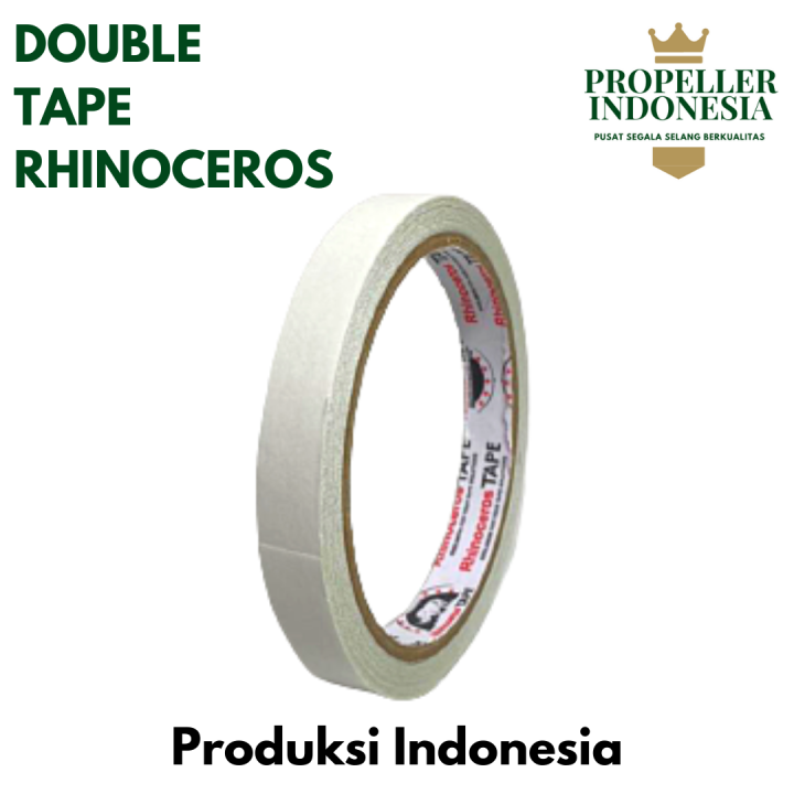 Double Tape Putih RHINOCEROS Tape 12mm x 10m | Lazada Indonesia