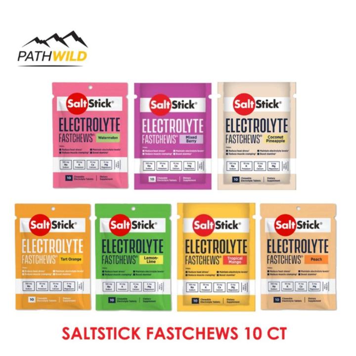 SALTSTICK FASTCHEWS 10 CT อิเล็กโทรไลต์ชนิดเม็ดแบบเคี้ยว บรรจุ 10 เม็ด ...