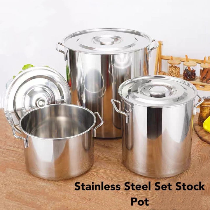 Stainless Steel Pot Set Stock Pot Stainless Steel Barrel Round Barrel ...