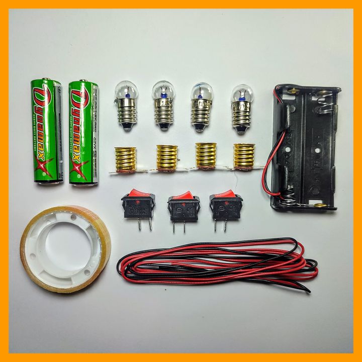 Paket Rangkaian Listrik Lampu Seri Pararel Campuran Praktek Anak ...