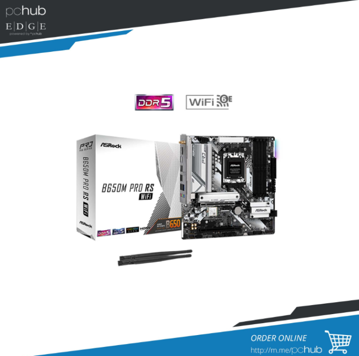 PChub | ASRock B650M Pro RS WiFi, AM5, mATX, 4*ddr5 | Lazada PH