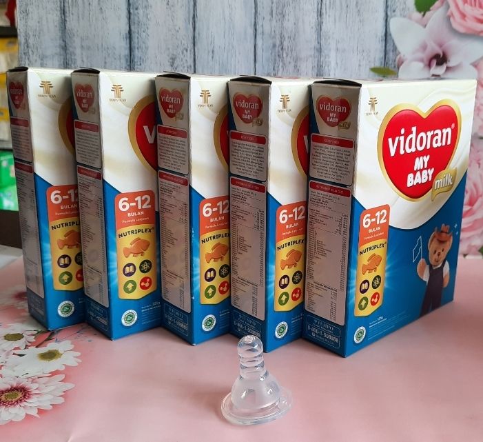 PAKET 5 dus bonus nipple dot VIDORAN MY BABY 6-12 125g susu formula ...