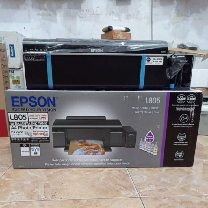 Printer Epson L805/printer 6 warna/Epson L805 Wi-Fi Photo Ink Tank Printer | Lazada Indonesia