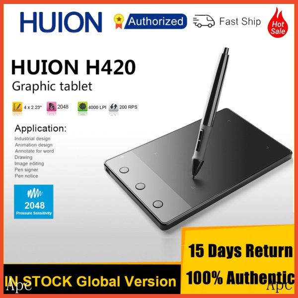 Huion H420 Digital Graphic Tablet USB Signature Pad with Wireless Drawing Pen | Lazada PH