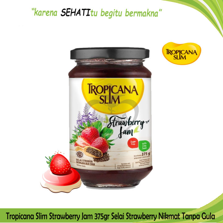 Tropicana Slim Jam Strawberry 375 Gram Selai Strawberry Bebas Gula ...