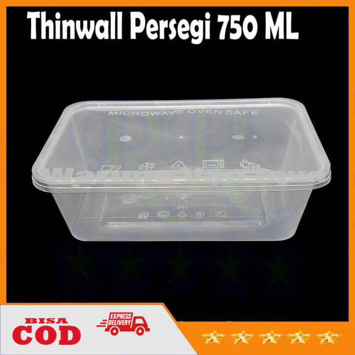 Thin Wall Ukuran 750ml Kotak Isi 25 Pcs Cup Plastik Box Cup Plastik
