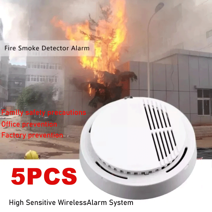 Smoke Detector Wireless Sound and Light sensor High Sensitivity all ...
