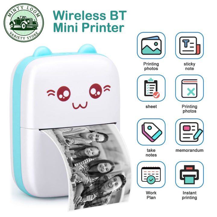 Mini Printer Portable Pocket Thermal Printer Bluetooth Wireless Smart ...