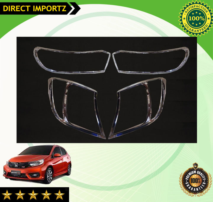 Honda Brio 2019 to 2024 Head Light and Tail Light Cover Chrome Garnish ...