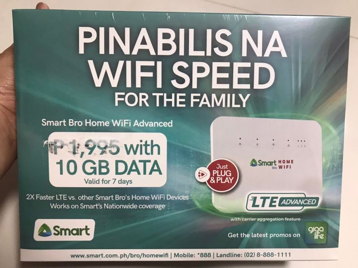 SMART BRO HOME PREPAID WIFI LTE ADVANCED (CAT6 BOOSTEVEN&EVOLUZN) | Lazada PH