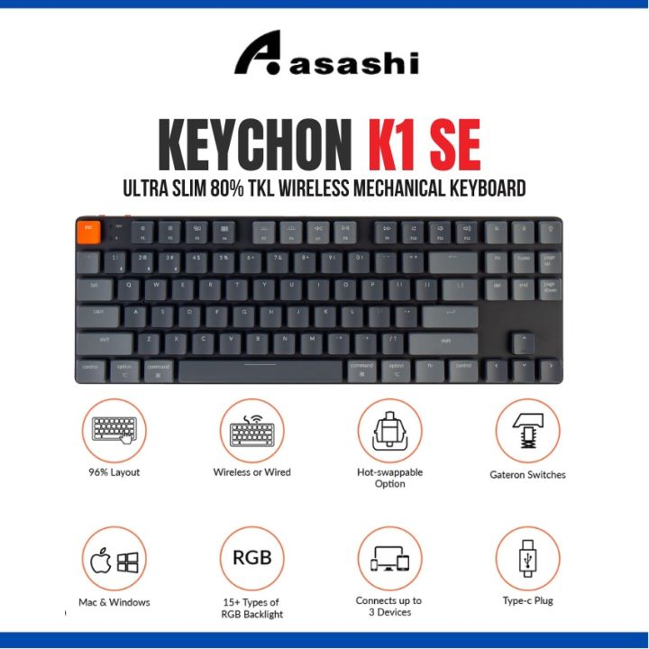 Keychron K1 SE Wireless RGB Aluminum Low Profile Mechanical Keyboard ...