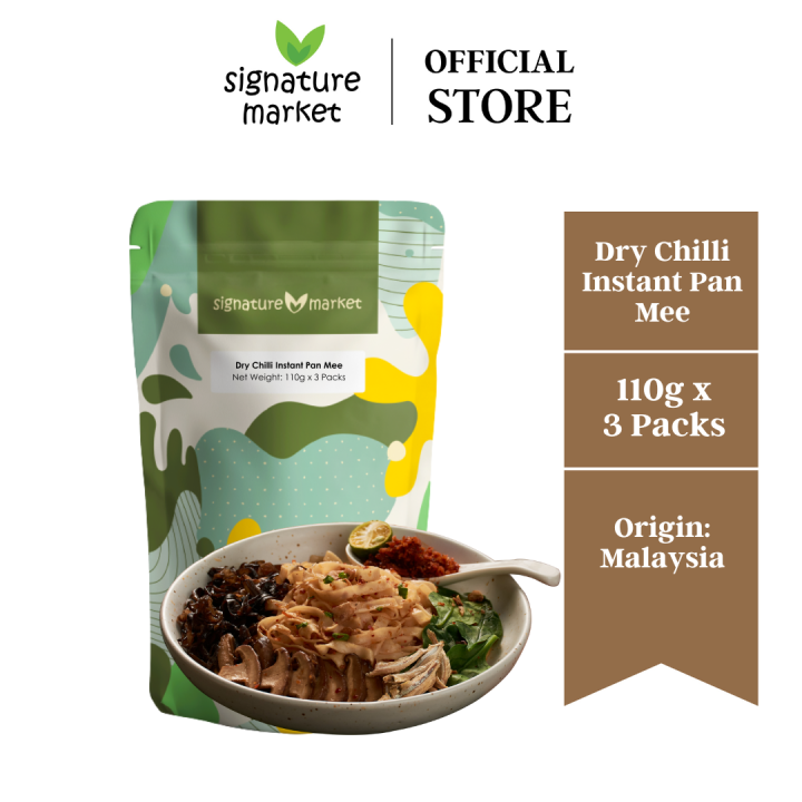 Signature Market Dry Chilli Instant Pan Mee (110g x 3 packs) | Lazada