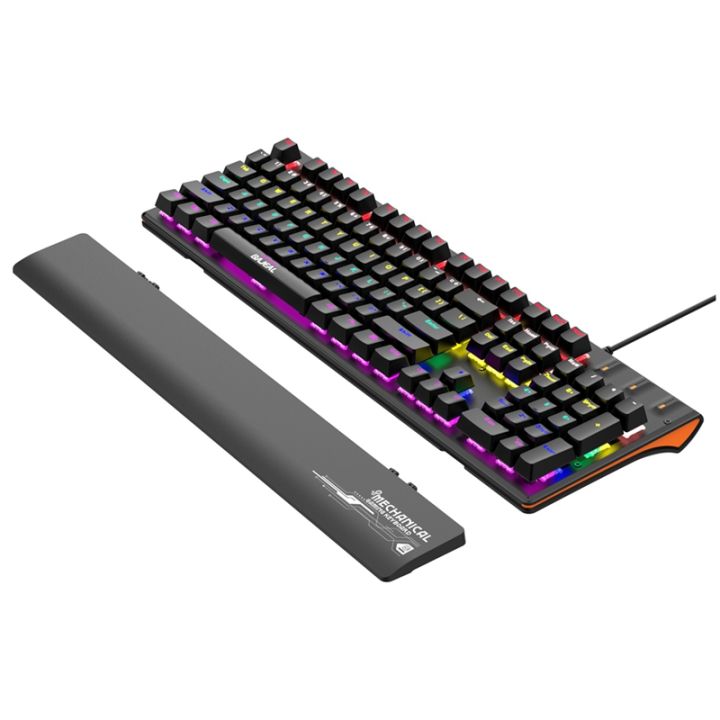 【qaf store】- Mechanical Keyboard with Hand Rest USB Wired Keyboard RGB ...