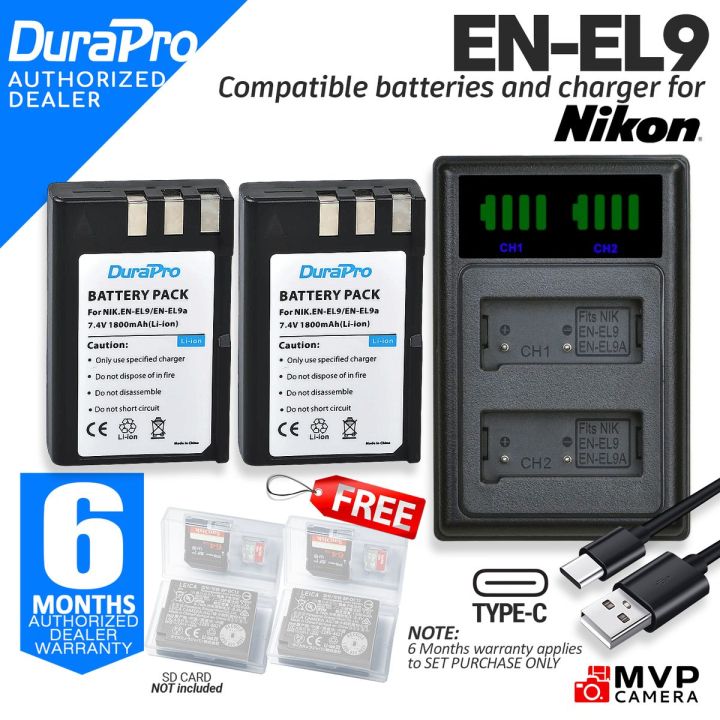 [AUTHORIZED PH] DURAPRO NIKON ENEL9 EN-EL9 Battery Charger ENEL9 USB ...