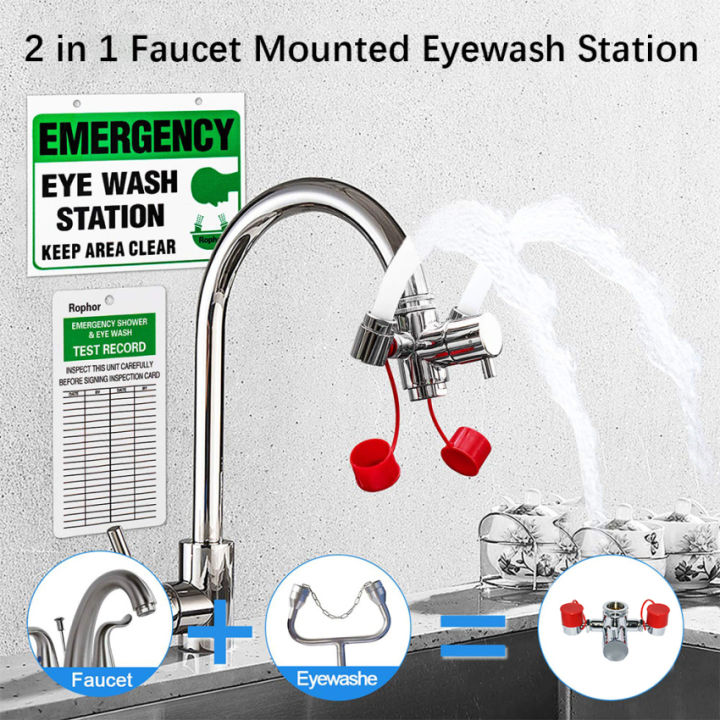 Faucet Mounted Eyewash Station – Sink Mount Eye Flush Shower for Eyes ...