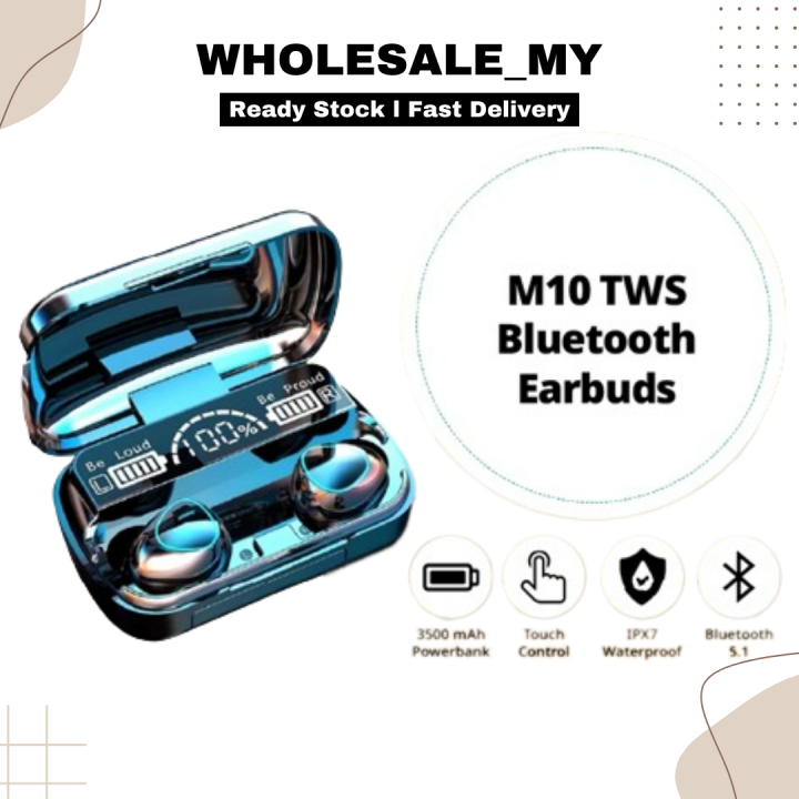 M10 TWS Bluetooth Earbuds | Touchscreen Version | Fast Charging ...
