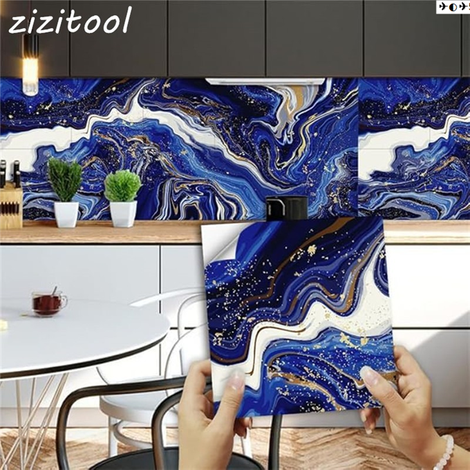 10pcs Marble Self Adhesive Tiles for Kitchen Cabinet Bathroom ...